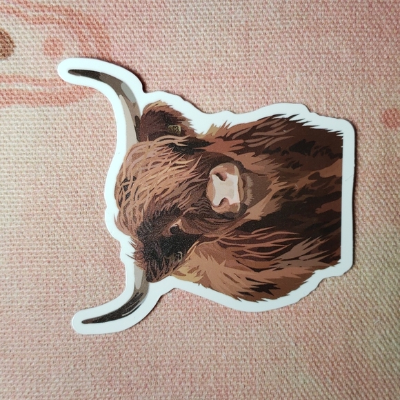 Office | H Highland Cow Sticker Western Farmhouse Decor Highland Cattle ...